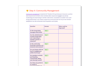 FREE TEMPLATE | Facebook Page and Group Audit Checklist