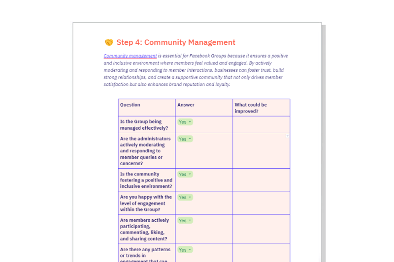 FREE TEMPLATE | Facebook Page and Group Audit Checklist